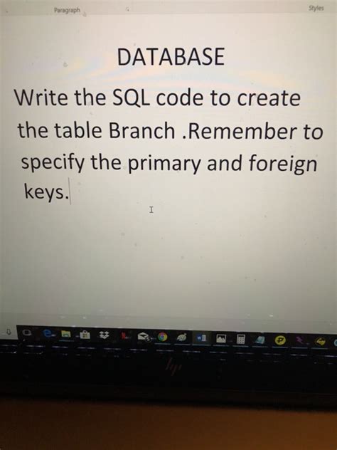 Solved Paragraph Styles Database Write The Sql Code To Solved Paragraph Styles Database Write The Sql Code To