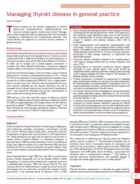 Hipo Hiper Atencion Primaria Managing Thyroid Disease In General Practice John P Walsh1 T