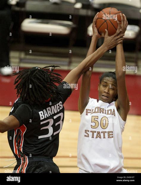 Florida States Jacinta Monroe Right And Miamis Morgan Stroman Vie