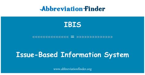 Ibis Stands For Issue Based Information System Abbreviation Finder