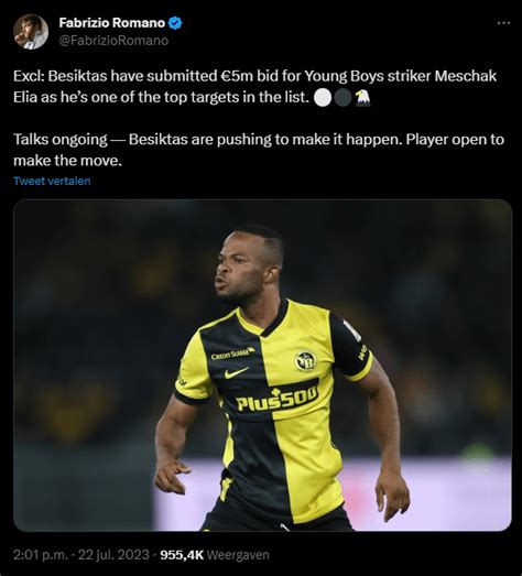 Besiktas Seems To Be Pushing For Meschack Elia According To Fabrizio Romano R Besiktas