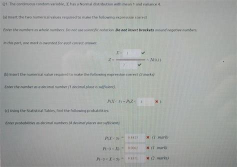 Solved 01 The Continuous Random Variablexhas A Normal