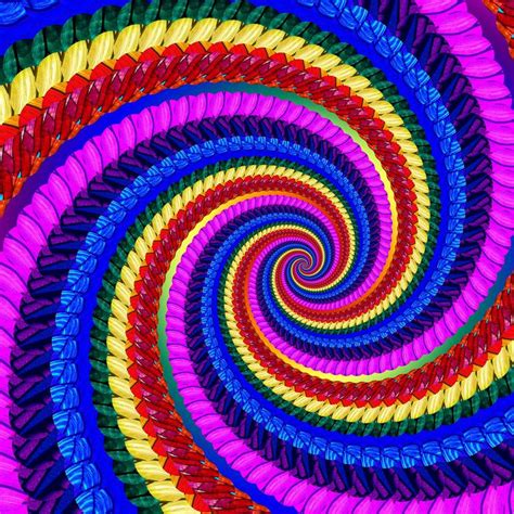 Rainbow Psychedelic Spiral Fractal Pattern Drawing By Pixie Copley Lrps