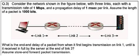 q 3 consider the network shown in the figure below with three links