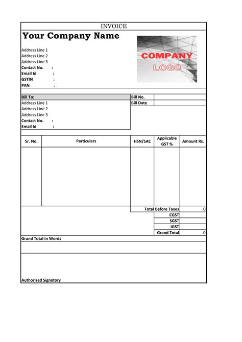 Retail Invoice Template Printable Worksheets Library