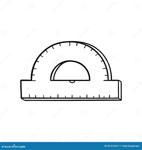 Outline Protractor Stock Vector Illustration Of Coloring 257572417