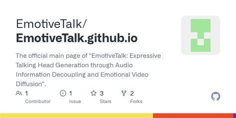 Github Emotivetalk The Official Main Page Of Emotivetalk Expressive