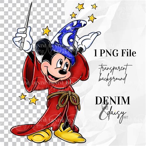 Sorcerer Mickey Png Sublimation Design Digital Illustration Instant