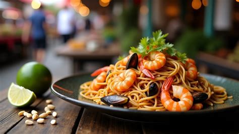 Authentic Phad Thai Talay Recipe Seafood Pad Thai Noodles