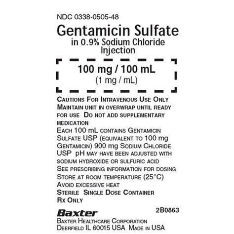 Gentamicin Sulfate In 0 9 Sodium Chloride Iv Solution Bags Injection
