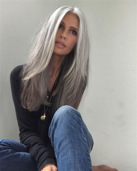 Image Result For Stylish Woman On Instagram With Long Gray Hair In