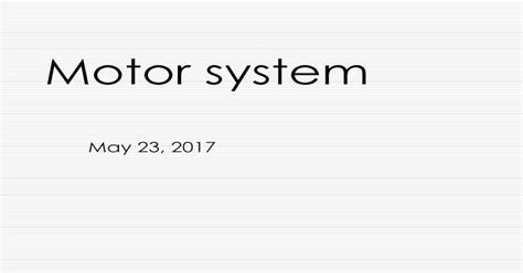 Download Pdf Motor System · Extrapyramidal Motor System The Thalamus