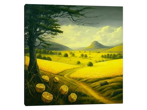 Fabulous Lemon Fields Canvas Wall Art By Ievgeniia Bidiuk Icanvas
