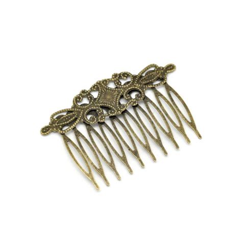 10 Haarkämme Haarkamm Bronzefarben Onament Vintage Antik