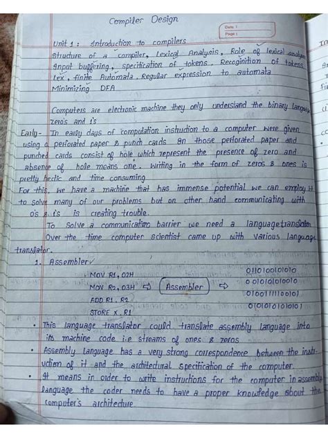 Compiler Design Unit1 Pdf