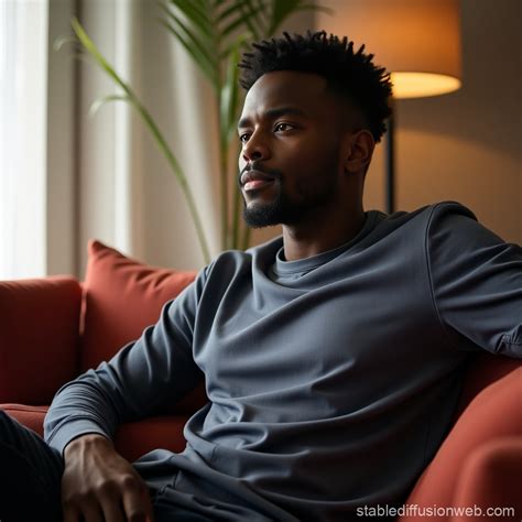 Black Man On Couch Stable Diffusion Online