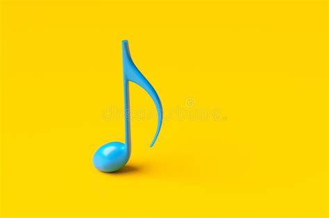 Light Blue Eighth Note Standing On Yellow Background Stock Illustration