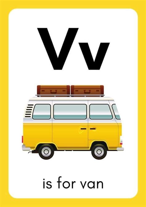 Letter V Printable Alphabet Flash Cards Abc Flashcards Printable