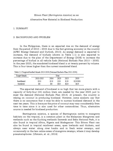 Bitoon Plant Pdf Biodiesel Renewable Energy