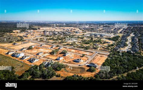 Aerial View Of New Braunfels Texas Usa Featuring The Skyline Of The