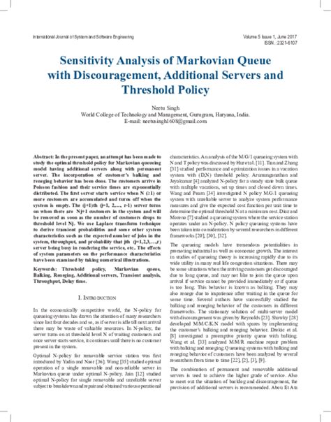Pdf Sensitivity Analysis Of Markovian Queue With Discouragement