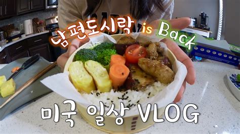 🇺🇸미국일상 Vlog👩🏻‍🍳 미국인남편 도시락 미국마트 하울 영어원서 하울 닭안심 고구마조림 계란말이 떡볶이 요리