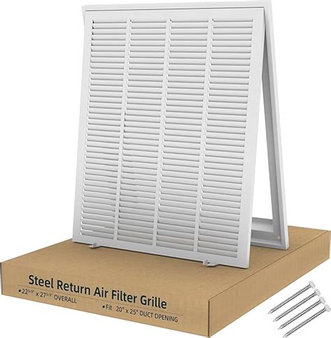 Fancat Return Air Filter Grille For 20x25 Ducts Steel Air Vent Cover