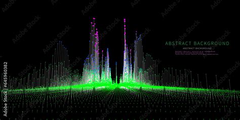 abstract background graph from white lines and color dots technology