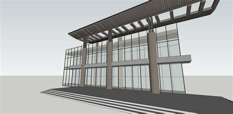 Minimalist Exterior Glass Cladding Facade 3d Model 3d Model Cgtrader