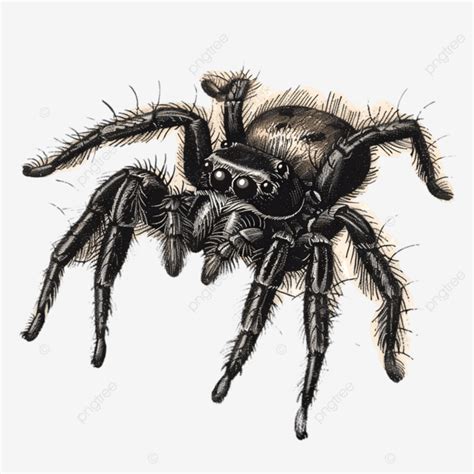 Araña Saltarina Vintage Png Dibujos Saltando Araña Antiguo Png