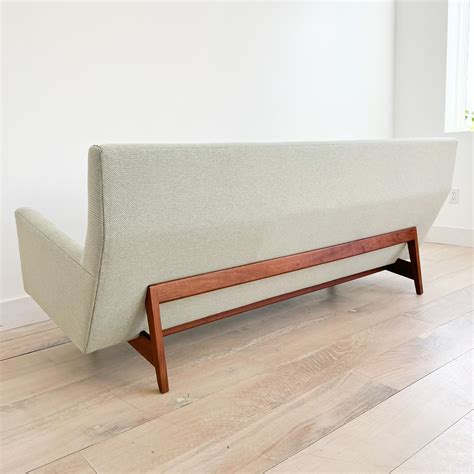 Mid Century Modern Jens Risom U150 Sofa W New Mint Green Upholstery