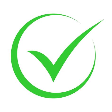 Green Check Mark Circle Vector Icon Simple Checkmark Illustration