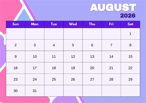 Free August 2025 Calendar Templates Editable And Printable