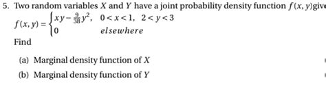 Solved 5 Two Random Variables X And Y Have A Joint
