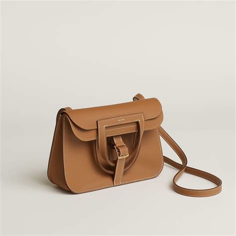 Hermès Halzan Mini Bag Gold Gold Swift Calfskin Baguseek