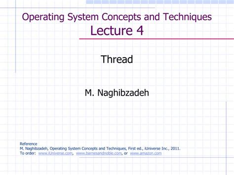 PPT Operating System Concepts And Techniques Lecture PowerPoint Presentation ID