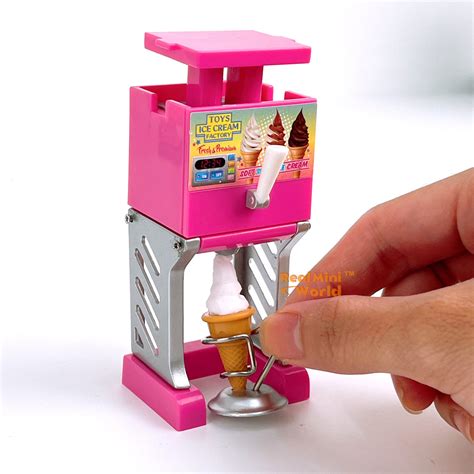 Miniature Real Ice Cream Dispenser Mini Food Cooking Shop Real Mini World