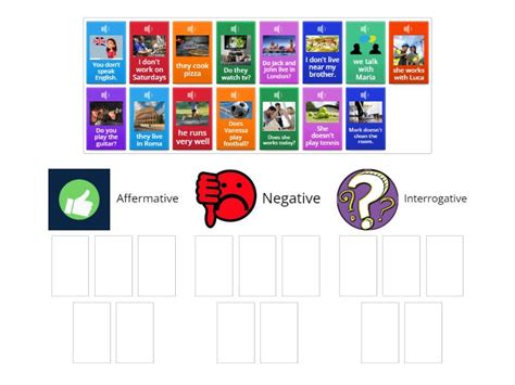 Affermative Negative Interrogative Form Group Sort
