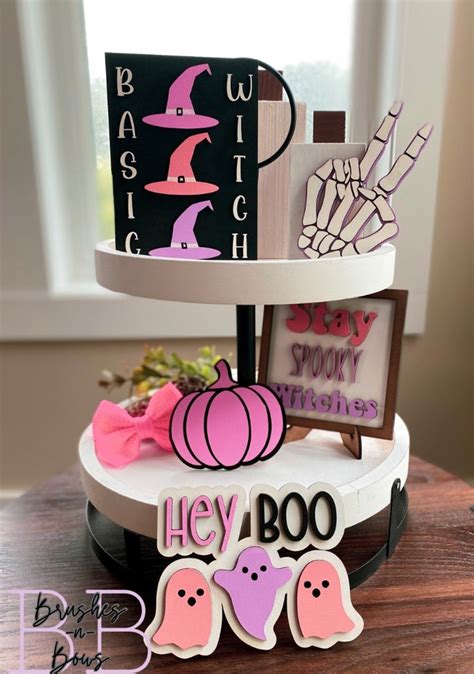 Stay Spooky Witches Tiered Tray Halloween Decor Hey Boo Etsy