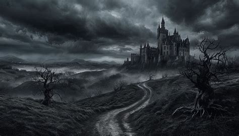 Haunting Gothic Castle Overlooking Stormy Sea Art Playground