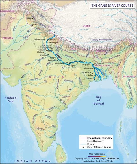 Ganges River And Its Map Indian River Map Geography Map Himalayas Map