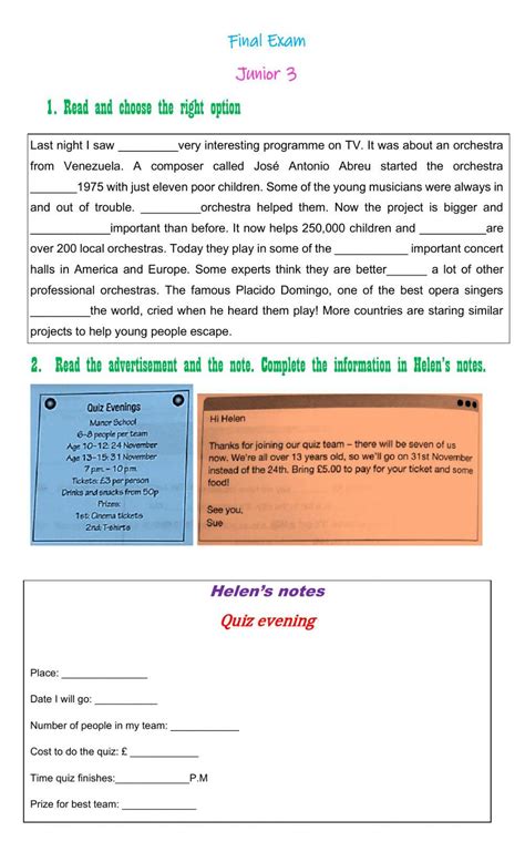 Final Exam Free Interactive Worksheets 589867