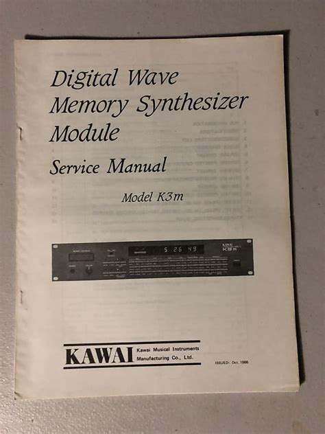 Kawai K3m Digital Wave Memory Synthesizer Module Service Reverb Uk
