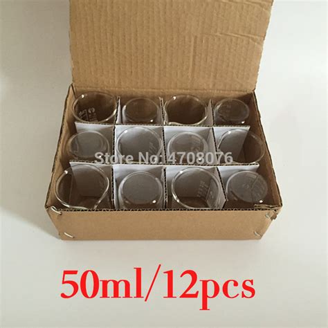 50ml 12pcsset Pyrex Beaker Borosilicate Glass Lab Vicedeal