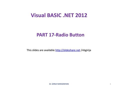 Part17 Radio Button Using 2012 Pptx