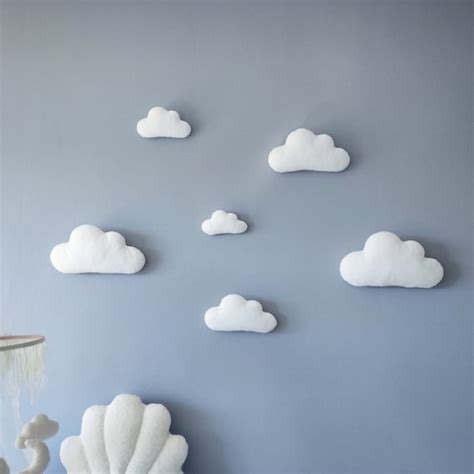 Cloud Wall Decor Set Clouds Wall Hanging White Soft Clouds Cot Etsy