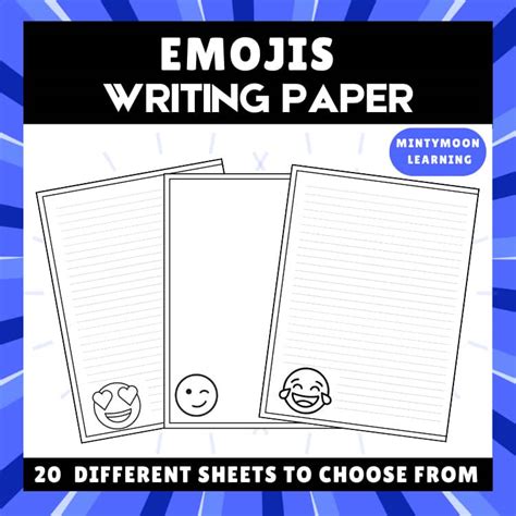 Emojis Writing Paper Lined And Unlined Creative Writing And Expression