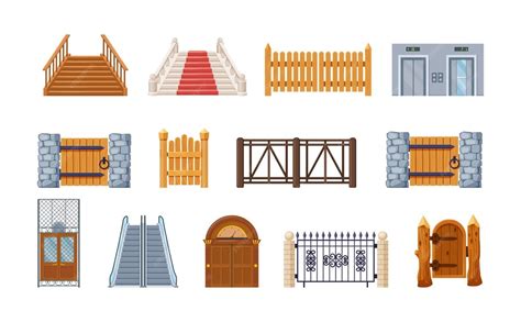 Premium Vector Set Of Architectural And Interior Objects In Different