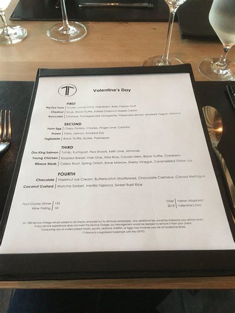 Menu At 71above Pub And Bar Los Angeles