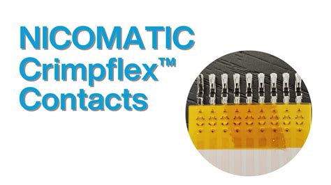 Nicomatic Israel On Linkedin Crimpflex Electricalcontact